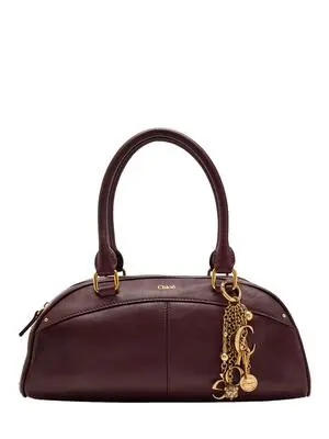 Chloé Icon East West Leather Shoulder Bag - Plum