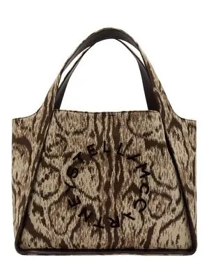 STELLA MCCARTNEY Logo Leopard-Jacquard Canvas Tote Bag