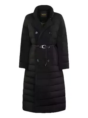 MOORER Raely Double-breasted Belted Coat - Black