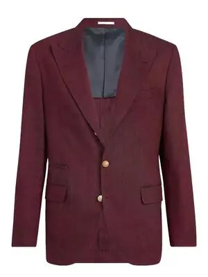 Brunello Cucinelli Chevron Peak-lapels Blazer - Red