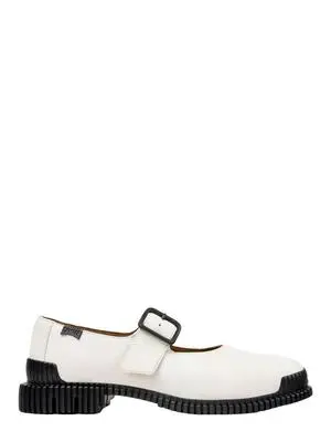 Camper Pix Buckled Ballet Flats - White