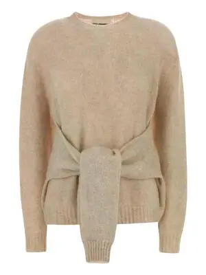 DES_PHEMMES Tie-waist Sweater - Neutrals