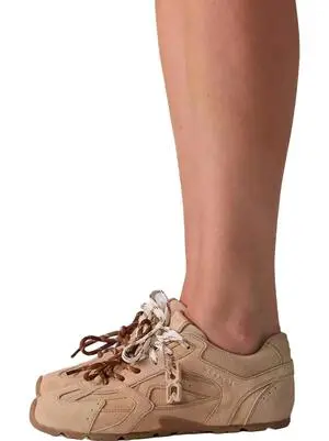 NOKWOL Suede Low-top Sneakers - Neutrals