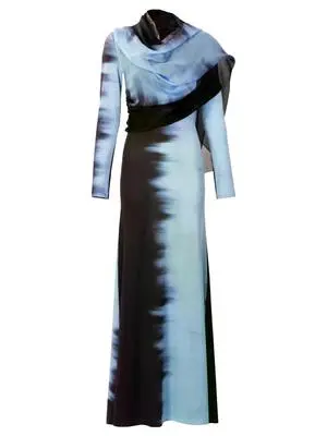 Silvia Tcherassi Moon Draped Maxi Dress - Blue