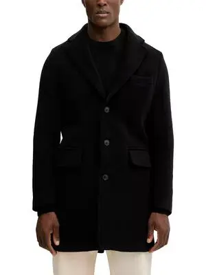 TRUSSARDI Buttoned Single-breasted Coat - Black