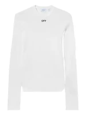 Off-White Long-sleeve Rib Top - White