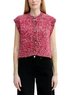 Marc O'polo Button Knitted Waistcoat - Red