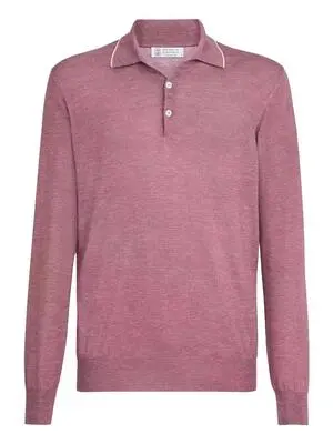 Brunello Cucinelli Long-sleeve Polo Shirt - Red