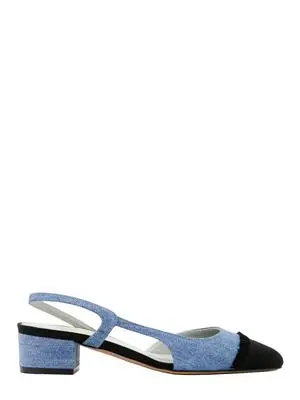 PAUL WARMER Loulou Sling Jeans Pumps - Blue