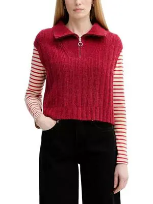 Marc O'polo Zip-neck Vest - Red