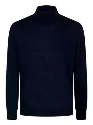 Canali Roll-neck Long-sleeve Sweater - Blue