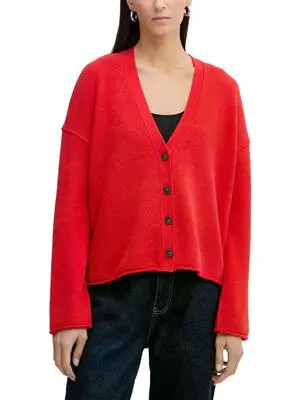 Marc O'polo Buttoned V-neck Knitwear - Red