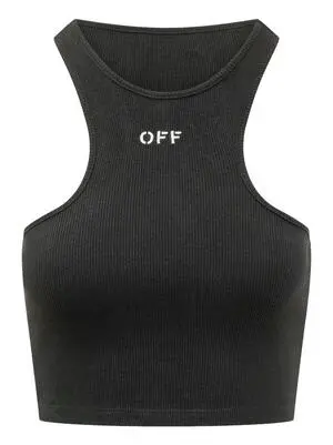 Off-White Off-stamp Ribbed Top - Black