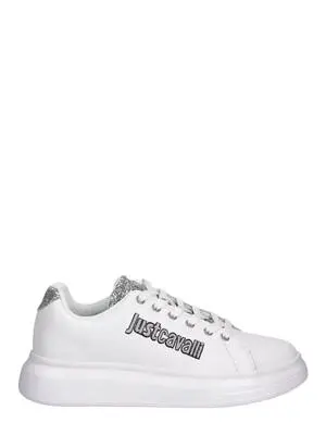 Just Cavalli Glitter-trim Platform Sneakers - White