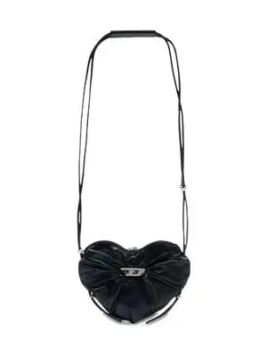 DIESEL Scrunch-d Heart Leather Crossbody Bag - Black