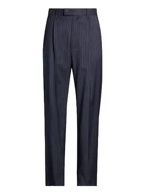 WINNIE NYC Striped Virgin Wool & Silk Tailored Pants - Navy