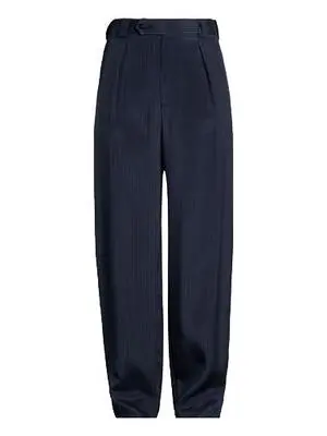 Giorgio Armani Striped Satin Tailored Pants - Blue