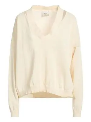 ALYSI Sweater In Ivory Cotton - White