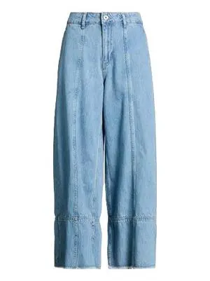 OTTOD'AME Wide-leg Jeans With Fringed Hem - Blue