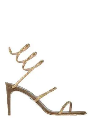 Rene Caovilla Satin Sandals With Appliqués - Green