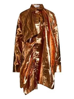 VIVIENNE WESTWOOD Oversized Metallic Lamé Shirt - Orange