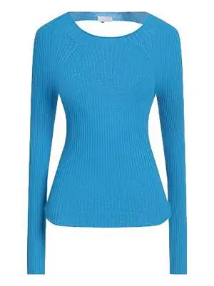 LIU •JO Knitted Open-back Sweater - Blue