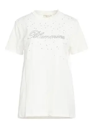 Blumarine Cotton Jersey T-shirt With Appliqués - White