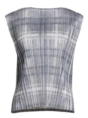 Giorgio Armani Tie-dyed Pleated Jersey Top - Grey