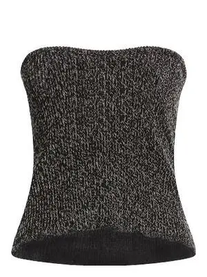 ALYSI Knitted Strapless Tube Top - Black