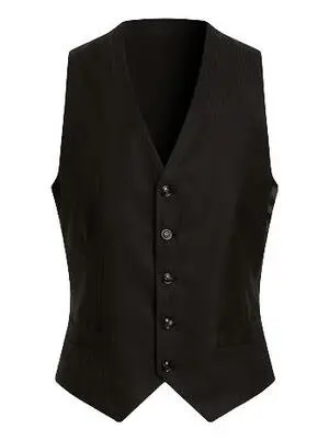Giorgio Armani Tailored Vest In Virgin Wool - Black