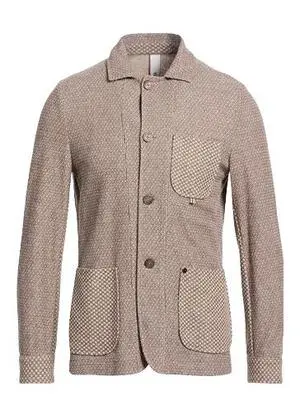 DISTRETTO 12 Single-breasted Knitted Blazer - Brown