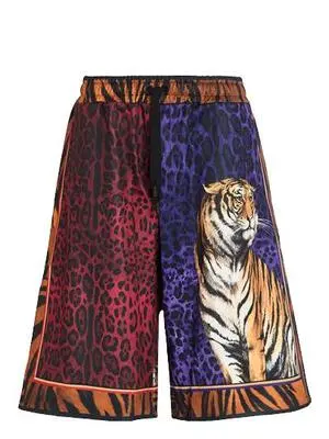 Dolce & Gabbana Leopard-print Jersey Athletic Shorts - Purple