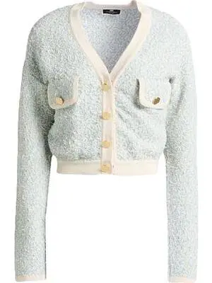 Elisabetta Franchi Sky Knit Tweed Cardigan - Blue