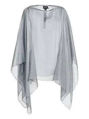 Giorgio Armani Viscose, Silk, And Metallic Fiber Cape - Grey