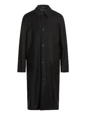 Emporio Armani Virgin Wool Overcoat & Trench Coat - Black