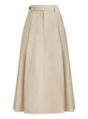 Brunello Cucinelli Sartorial Skirt With Monili Detailing - Beige