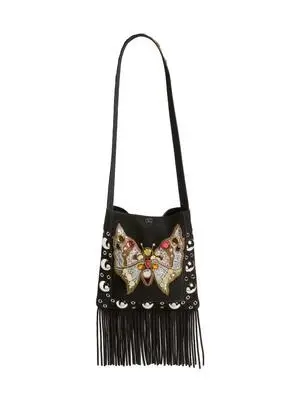 Valentino Garavani Nellcôte Butterfly Suede Crossbody Bag - Multi Black