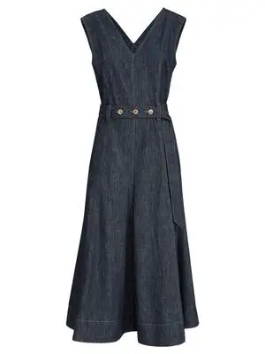 Brunello Cucinelli Twill Flared Dress - Denim