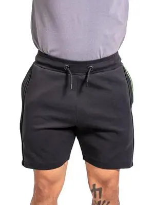 MACEOO Striped Athletic-fit Knit Shorts - Black