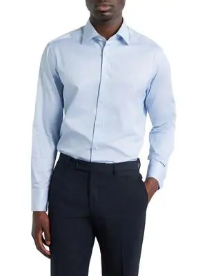JACK VICTOR Hoffman Cotton Dress Shirt - Blue