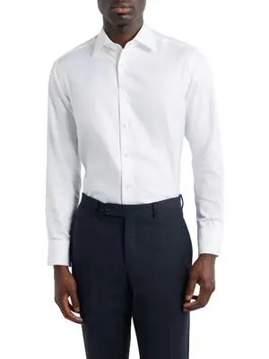 JACK VICTOR Roger Cotton Dress Shirt - White
