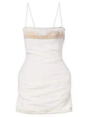 Magda Butrym Lace-trimmed Silk Mini Dress - White