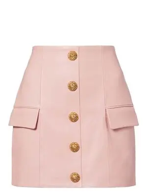 Balmain Leather Miniskirt - Pink