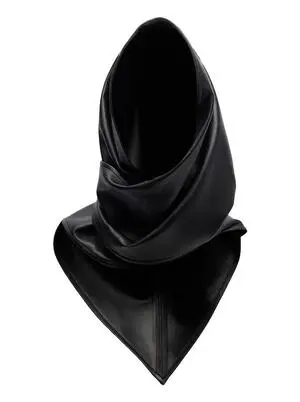 Nour Hammour Leather Hood - Black