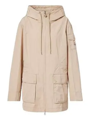 Moncler Leandro Technical Poplin Parka - Beige