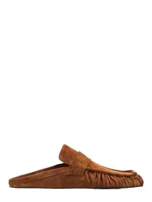 JIL SANDER Sabot Suede Mules - Brown