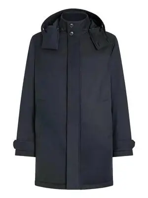Zegna Motorin Hooded Parka Coat - Blue