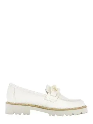 Gabor Chain-link Leather Loafers - White
