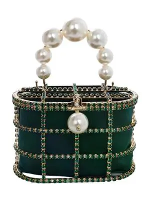 Rosantica Holli Pearl-embellished Mini Bag - Green