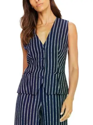 The Upside Belize Jackie Striped Waistcoat - Blue
